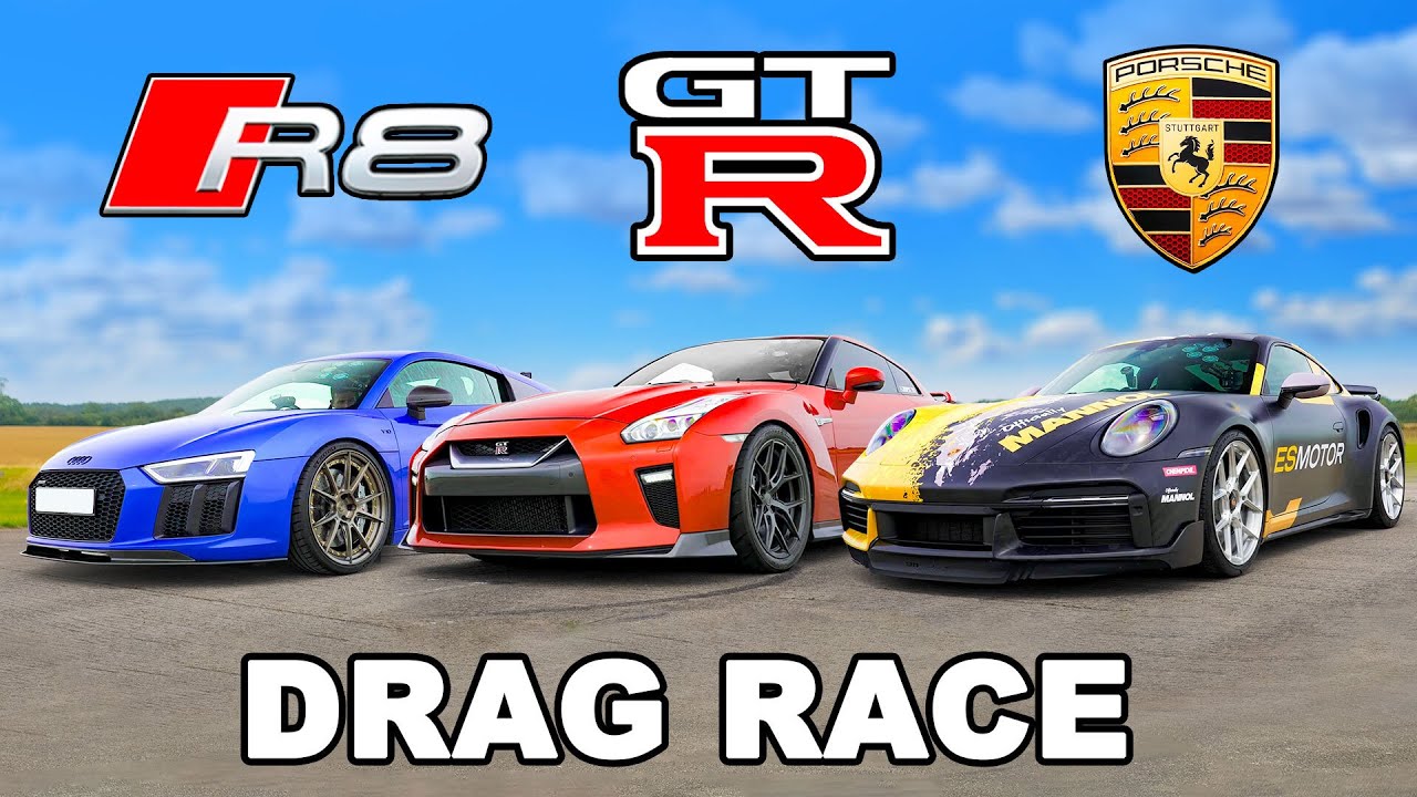 900hp Turbo S v 950hp R8 v 1,000hp GT-R: DRAG RACE – Race Pages ...